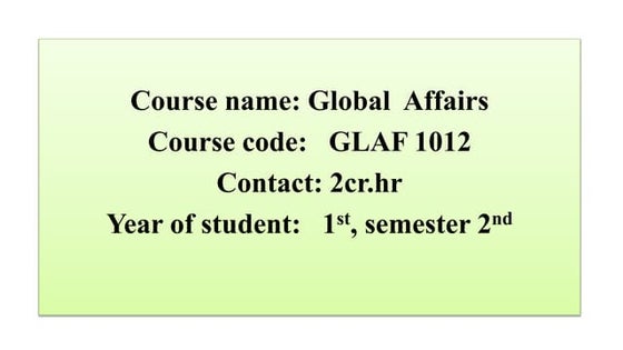 Global trend freshman course ppt chapter two | PPT