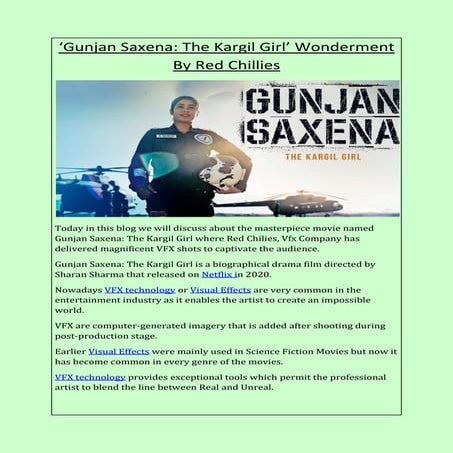 Gunjan Saxena: The Kargil Girl Wonderment By Red Chillies | PDF