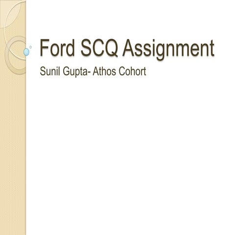 Ford Motors SCQ Analysis | PPTX