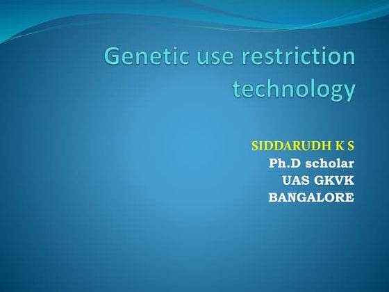 Terminator Gene Technology | PPTX