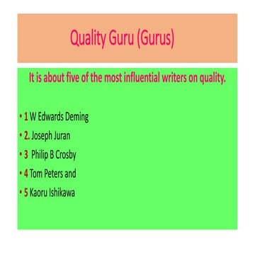 Quality management gurus | PPT