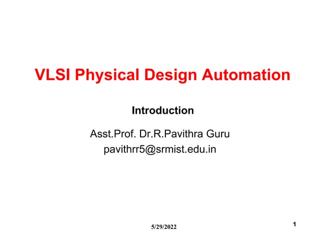Placement in VLSI Design | PPTX