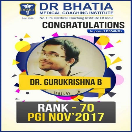 Dr Sarthak Sharma , RANK – 100 IN PGI NOV 2017 DBMCI | PDF