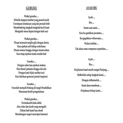 Contoh Puisi Tema Guruku Untuk Acara Hari Guru Docx