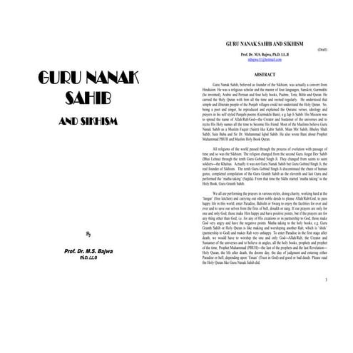 Guru Nanak Sahib and Sikhism | PDF