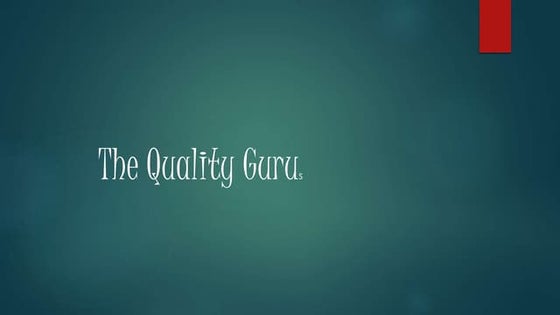 Quality management gurus | PPT