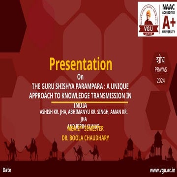 GURU- SHISHYA TRADITION IN VEDIC EDUCATION A FOUNDATION OF HOLISTIC ...