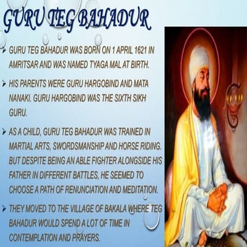 Guru tegh bahadur | PPTX