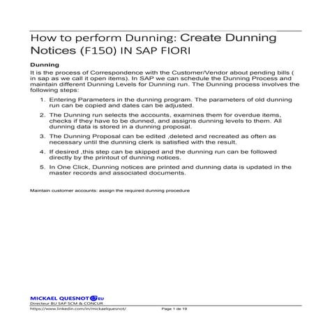 GU_SAP S4 HANA_How to perform Dunning_Create Dunning Notices (F150).docx