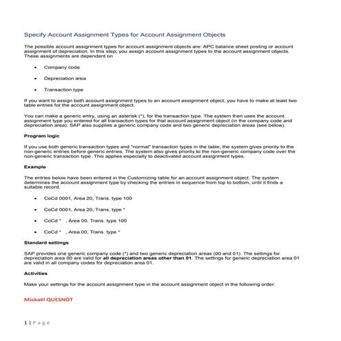 Gu Sap S4 Hana Specify Account Assignment Types For Account Assignment Objects Docx