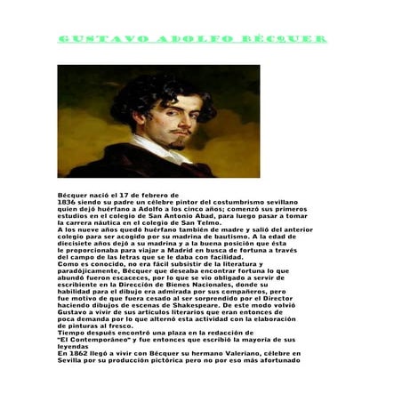 Gustavo adolfo bécquer | DOC | Pop Culture