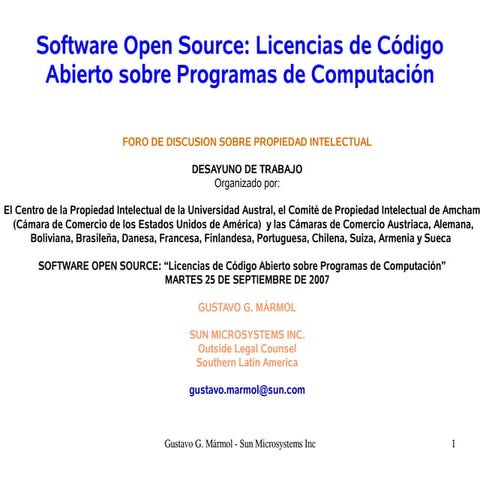 Software Open Source: Licencias de Código Abierto sobre Programas de ...