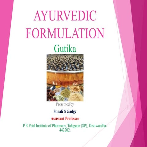 PREPARATION AND STANDARDIZATION OF AYURVEDIC FORMULATIONS.pptx
