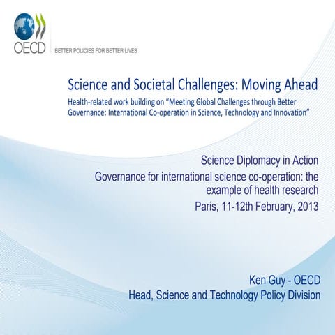 Ken Guy, OECD: Science and Societal Challenges, Moving Ahead | PPT