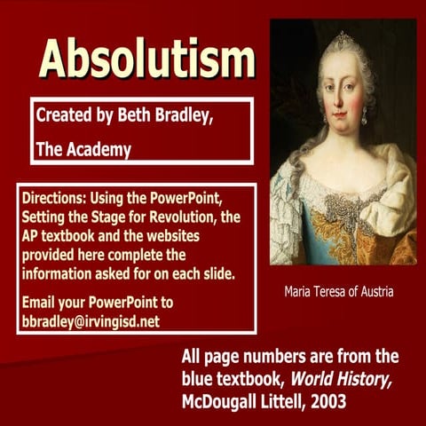 Age of Absolutism Power Point | PPT