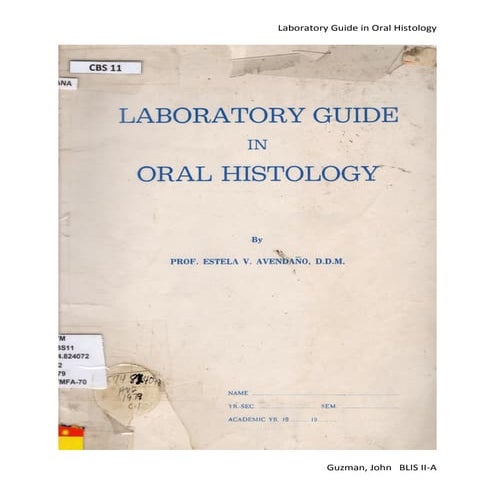 LABORATORY GUIDE IN ORAL HISTOLOGY | PDF
