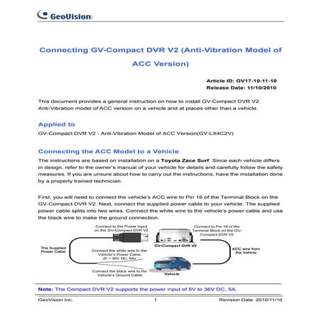 (Gv compact dvrv2)acc-connection-updated100909-(t) | PDF