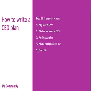 How to write a CED plan | PPTX