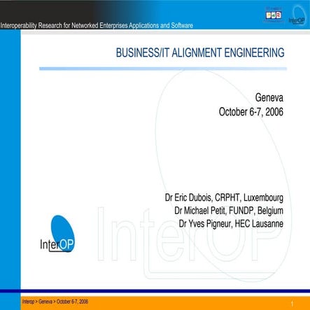 Business/IT alignment engineering | PPT