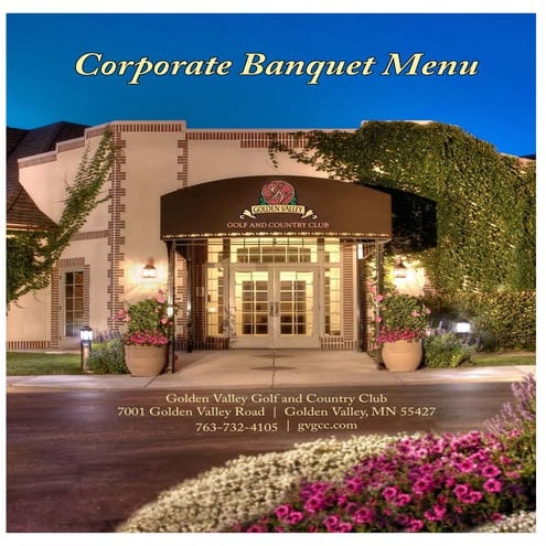 Golden Valley Golf and Country Club's Corporate Banquet Menu | PDF