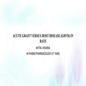 Graft versus host disease | PPTX