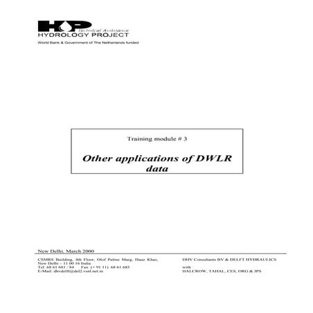 Gw03 other applications of dwlr data | PDF