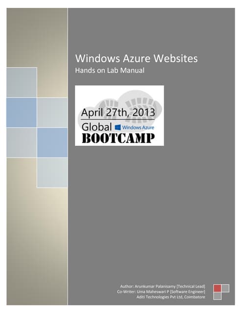 Windows Azure Websites Lab Manual Pdf