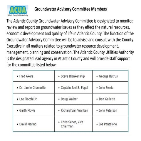 Groundwater Advisory Committee Meeting - State Water Supply Plan ...