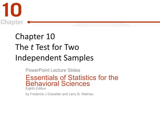 Independent sample t test | PPT