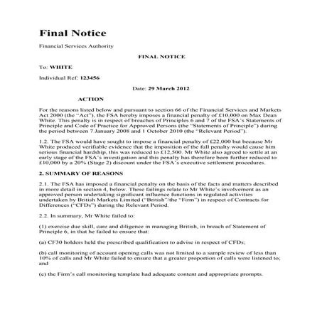 Final Notice | DOCX | Stocks and Bonds | Personal Investing