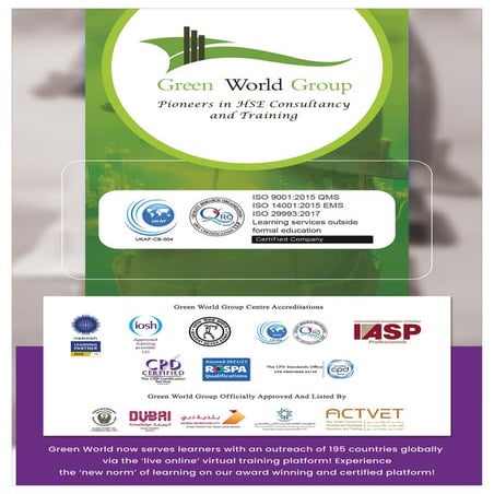 Green World Group: Your One-Stop Solution for Top-Quality Health & Safety Courses | PDF