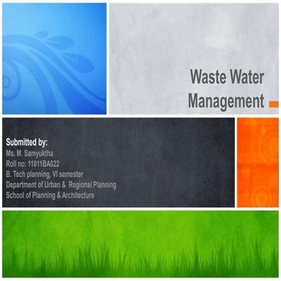Waste water management | PPTX
