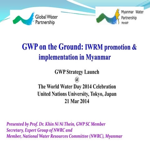GWP on the Ground - the Myanmar Case_21 March 2014 Tokyo | PPTX