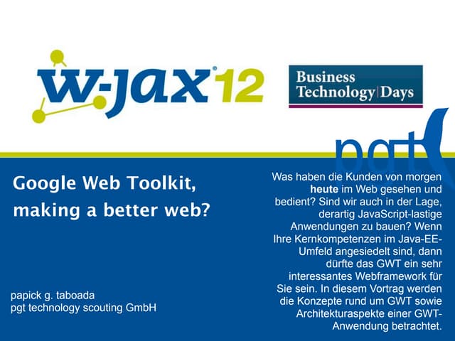 Gwt Building A Better Web Key Web Design And Html Internet
