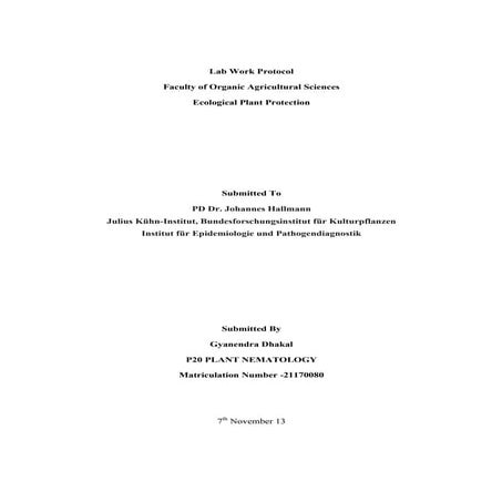 Lab Work Protocol | PDF