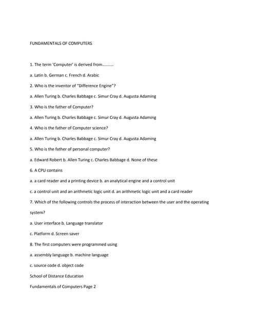 Computer Input And Output Device Mcq Question Pdf