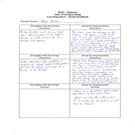 Script Feedback | PDF