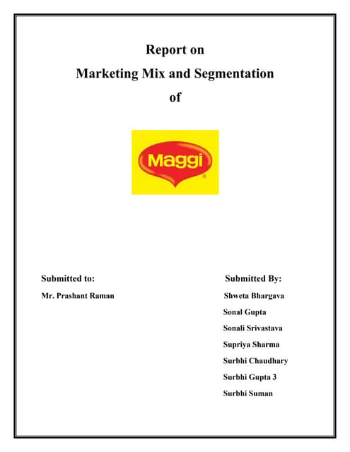 Presentation on Maggi | PPTX