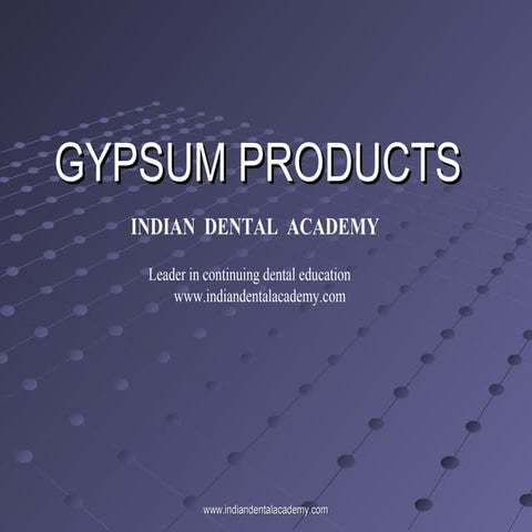 Gypsum / dental lab technology courses | PPT