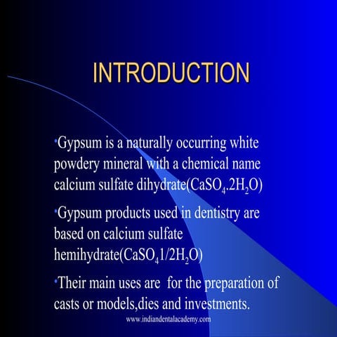 Gypsum products in Dentistry | PPTX