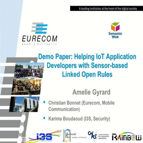 Gyrard ssn2014 Helping IoT Application Developers with Sensor-based Linked Open Rules | PPT