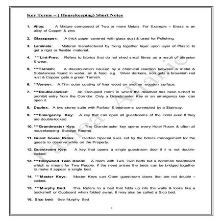 Housekeeping Training 101 | PPTX