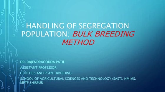 Single seed descent method | PPT | Agriculture | Industries