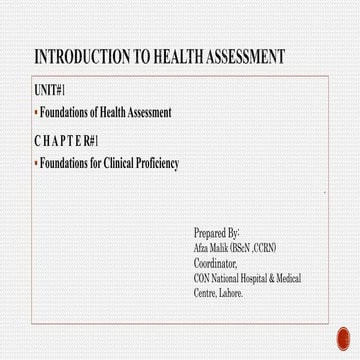 Introduction to health assessment | PPTX
