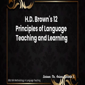 H.D. Brown's 12 Principles of Language . | PDF