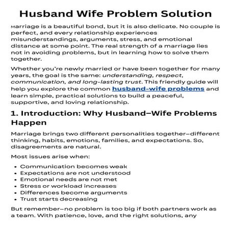 Husband Wife Problem Solution – A Complete Guide to a Strong & Happy ...