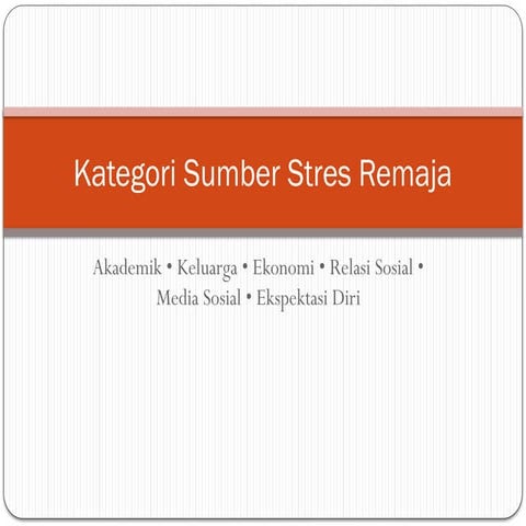 H-4 1. Sumber Stres Pada Usia Remajaaaaa | PPTX