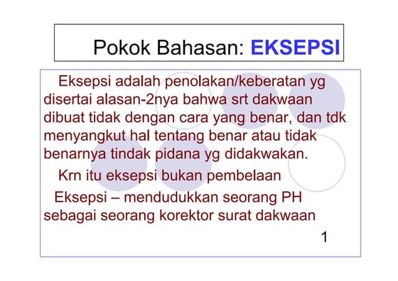 Hukum acara perdata - Jawaban tergugat, eksepsi, dan rekonvensi (Idik Saeful Bahri) | PPT
