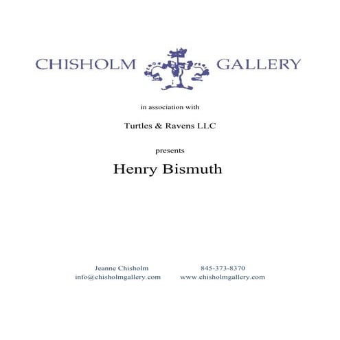 H. Bismuth, cv, artist statement, exhibition list , Courtesy of ...