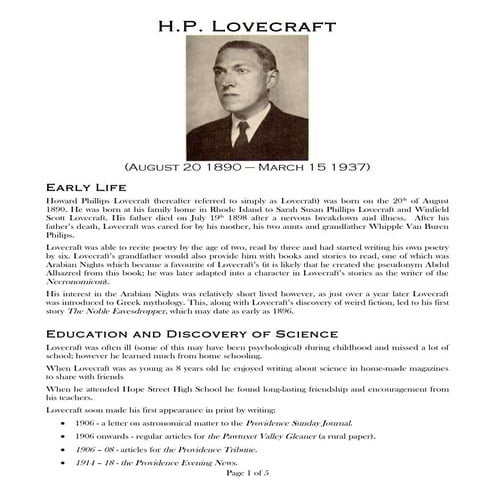 H.P. Lovecraft | DOC